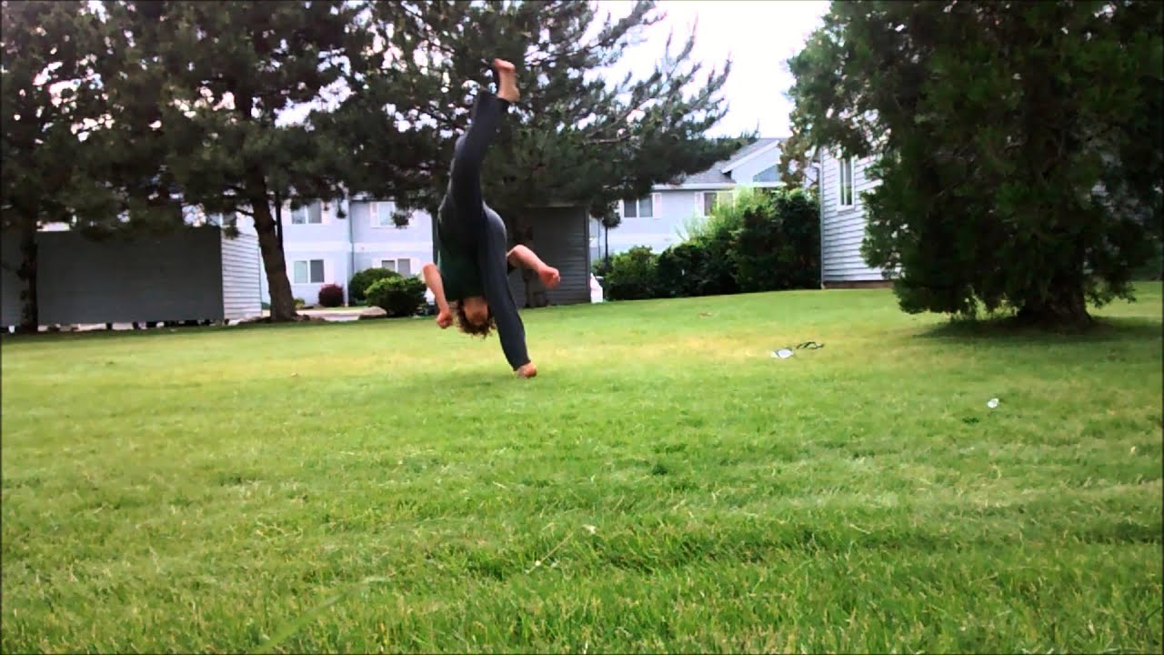 slow mo aerial (no handed cartwheel) - YouTube