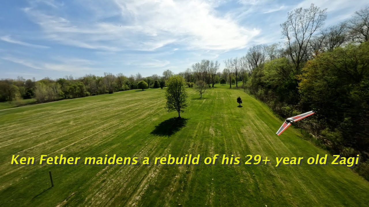 Rebuilt 29+ Year Old Zagi Flying Wing Maiden Flight - YouTube