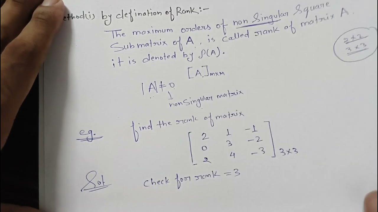 how to find rank of matrix||bsc 1st year || mathematics || paper 1 ...
