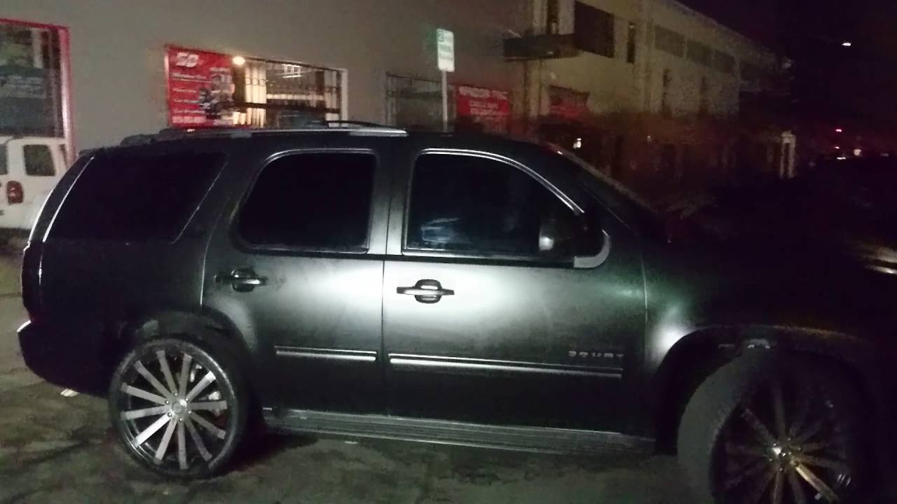 Full Satin Black Wrap 2015 Tahoe. Car Wrap in San Diego - YouTube