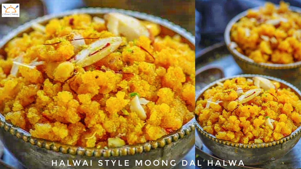 Halwai Style Moong Dal Halwa Recipe | Instant Moong Dal Halwa | Asian ...
