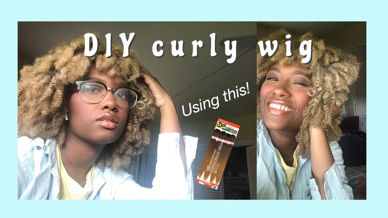 DIY Curly Wig Using Only Braiding Hair | Less Than $20 - YouTube