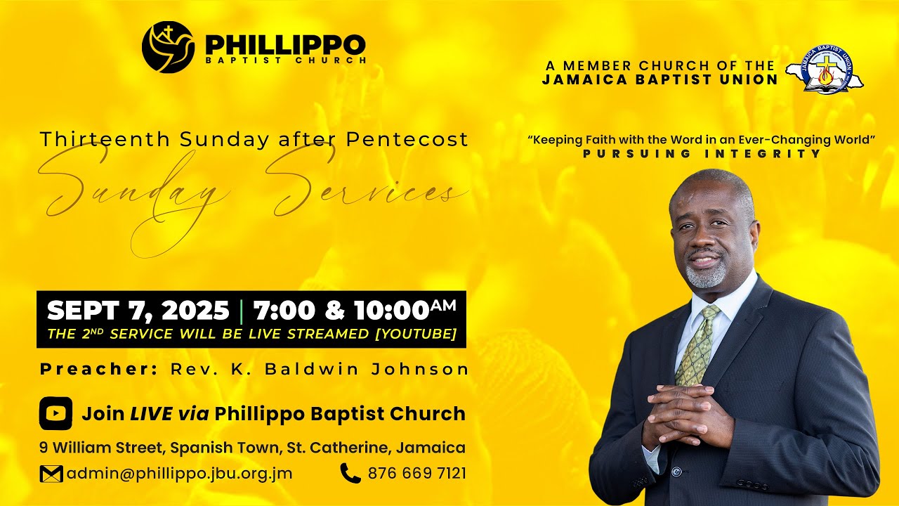 Phillippo Baptist Church Sunday Service: September 7, 2025 - YouTube