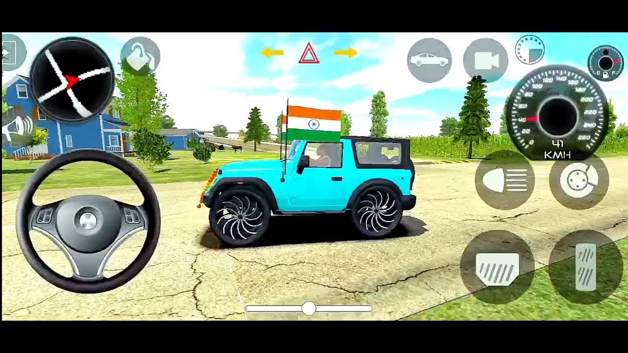 2026 || New Cyan Mahindra Thar Gameplay Video 🩵🎮😃 || Village Off-Road ...