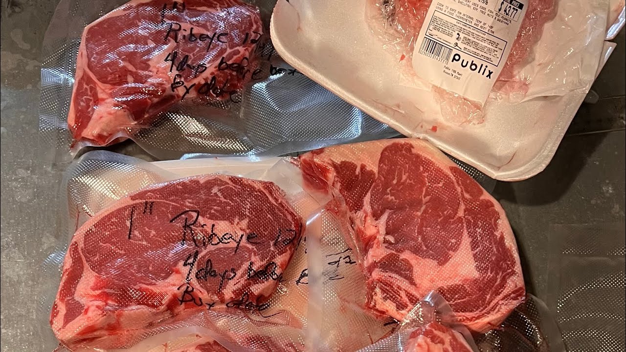 Cutting ribeye steaks and beef ribs - YouTube