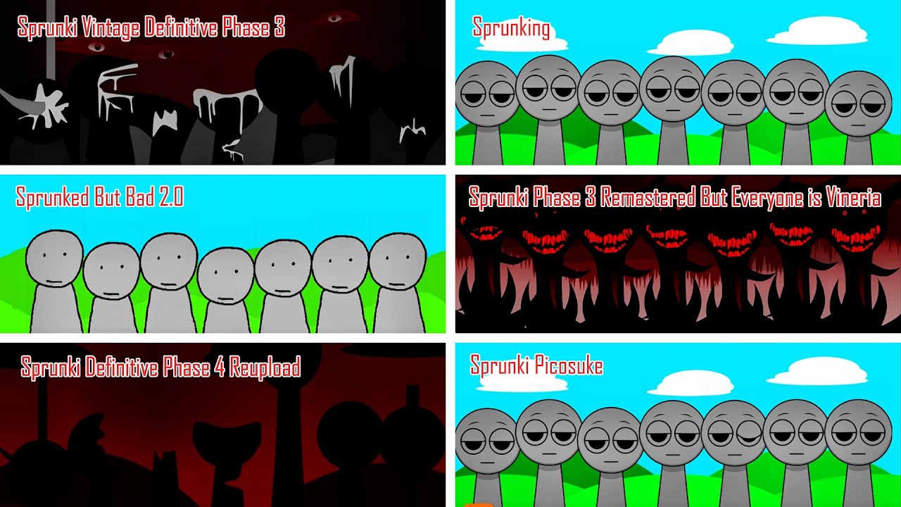 Mix all together Sprunki Vintage Definitive Phase 3 vs Sprunking vs ...