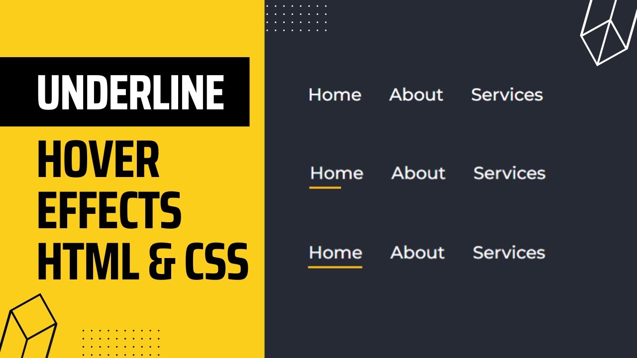 Underline Hover Effects Using Html Css Css Menu Hover Effects Dev 7011