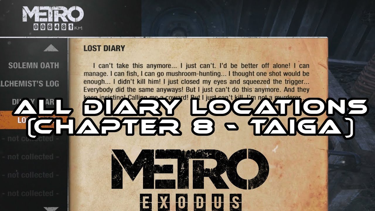 Metro Exodus I ALL Diary Locations (Chapter 8 - Taiga) Librarian Trophy ...