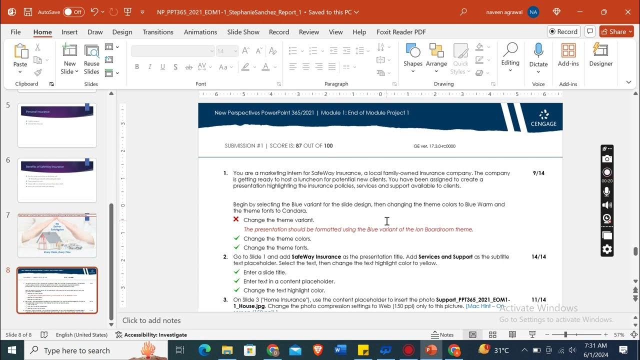 New Perspectives PowerPoint 365/2021 | Module 1: End of Module Project 1 #newperspectives # ...