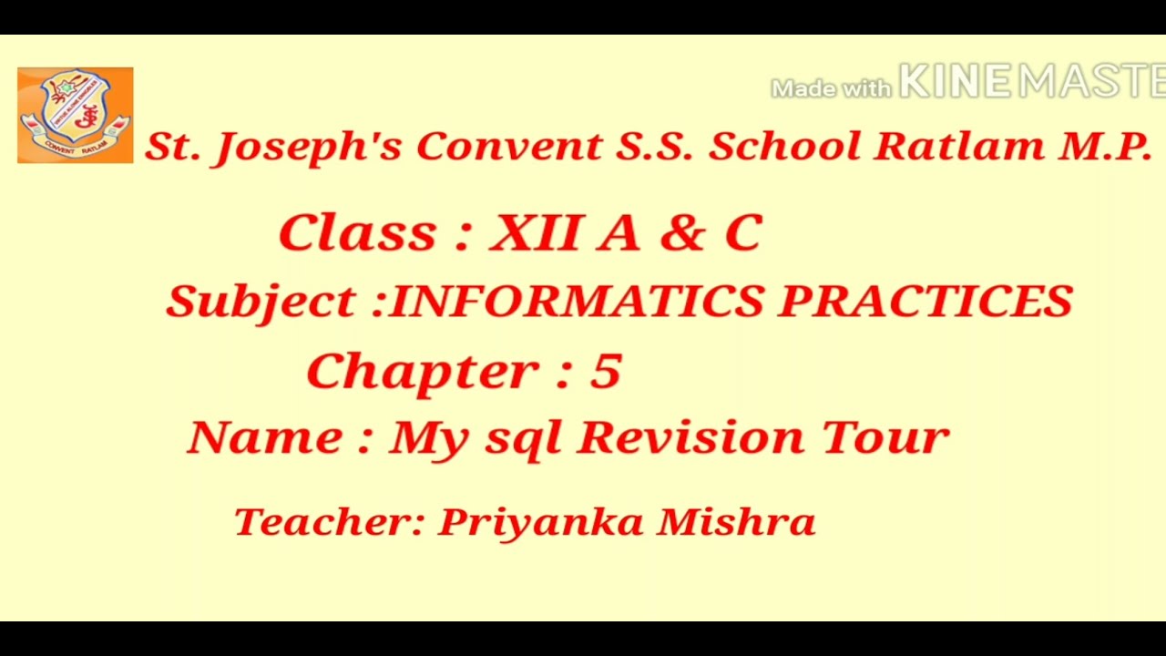 Class Xii Ip Mysql Ddl Commands Create And Alter Youtube 0845