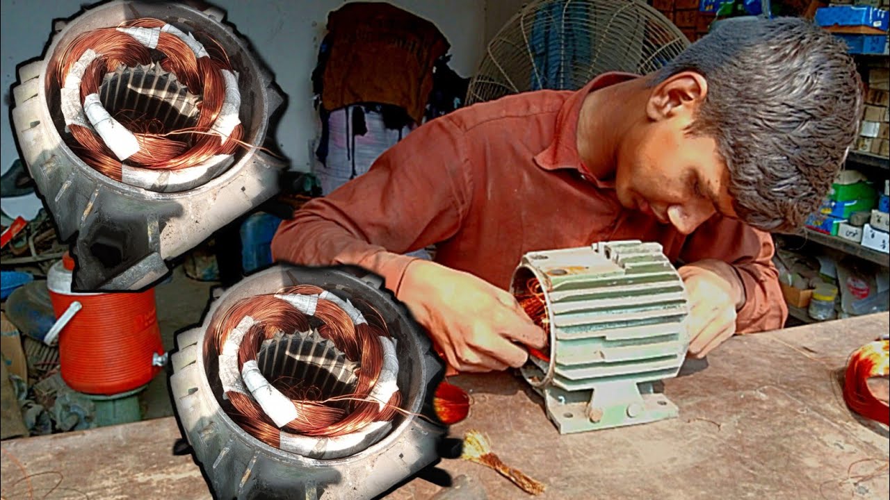 Amazing technique of winding electric motor, motor winding tutorial ...