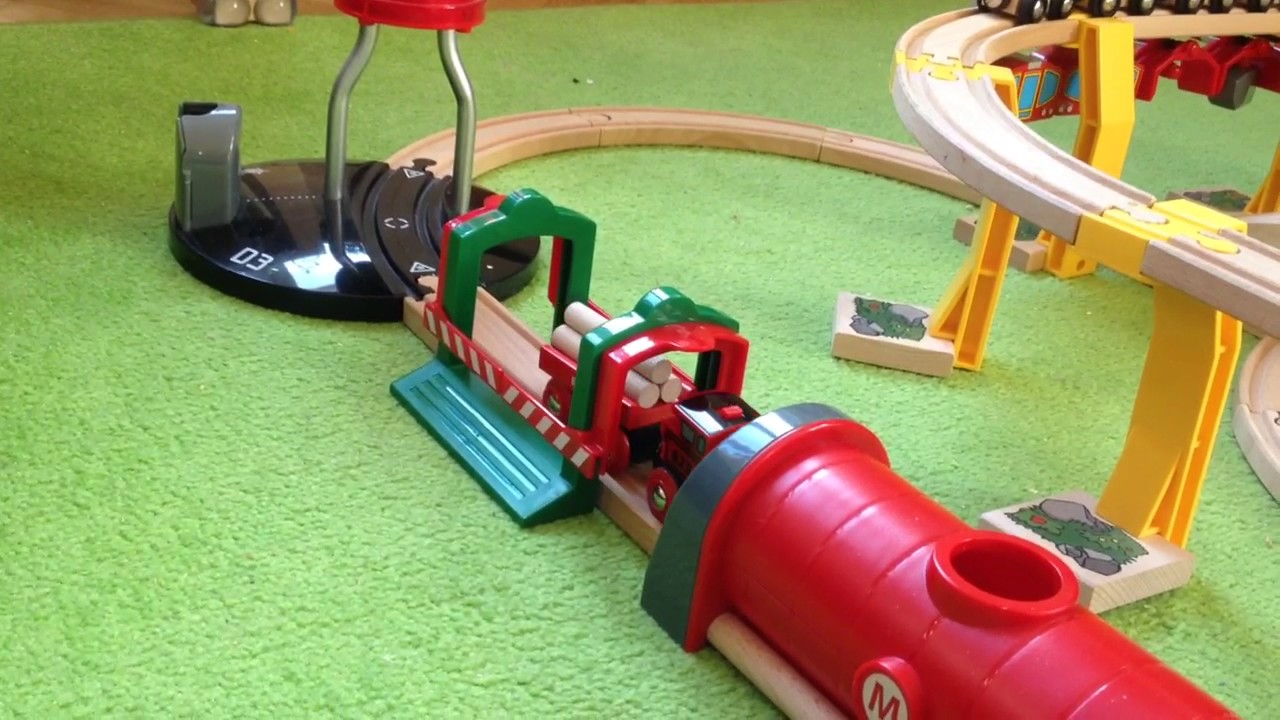 Kolejka drewniana Brio Sky Train i Błękitny Oskar - YouTube