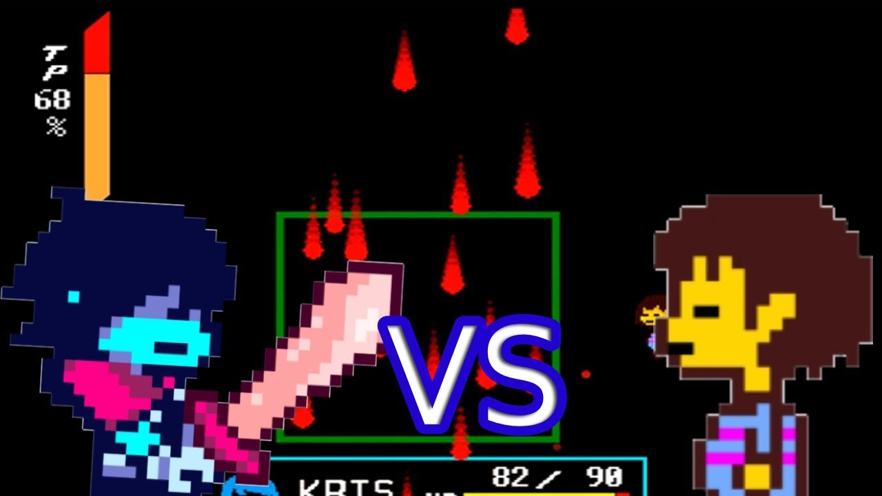 Kris VS Frisk I Undertale Deltarune Fangame (Fight) - YouTube