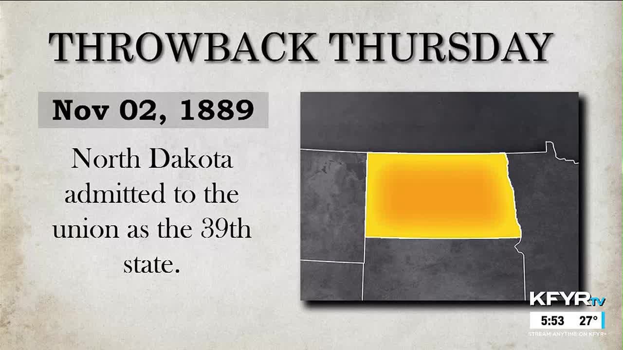 Throwback Thursday: ND admitted to the union as the 39th state - YouTube