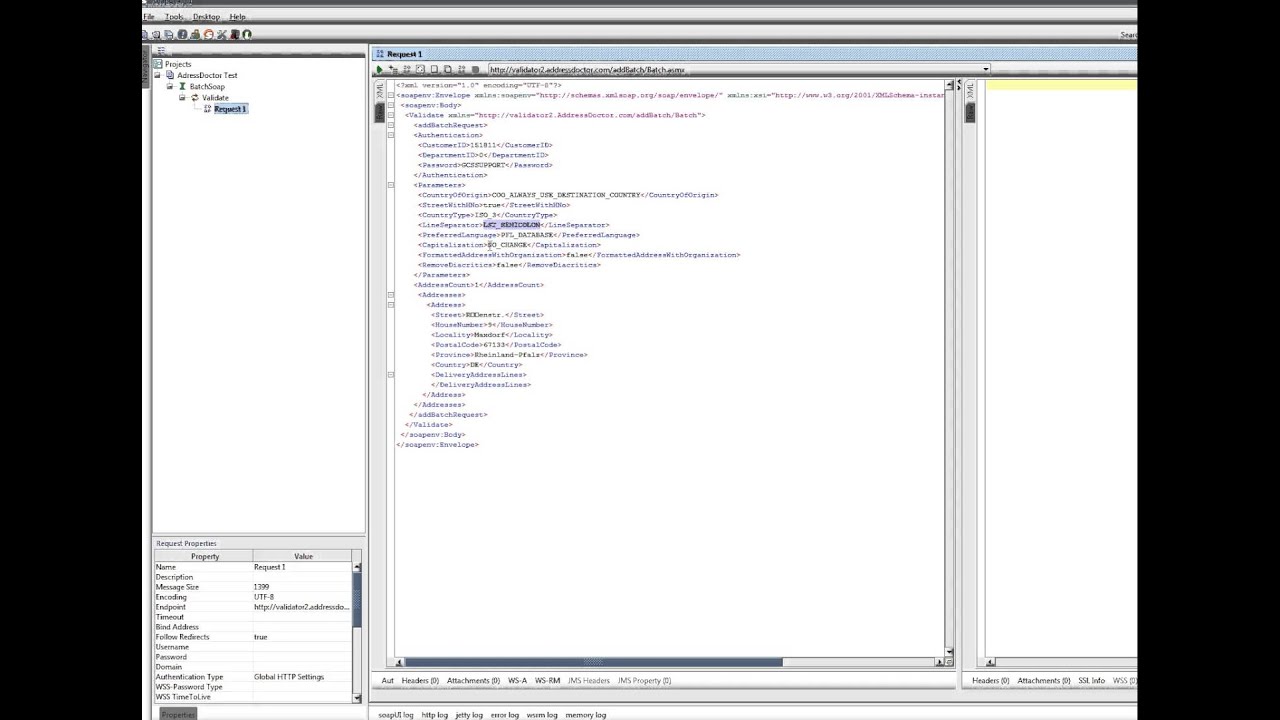 Address Doctor Web Services made easy with soapUI - YouTube