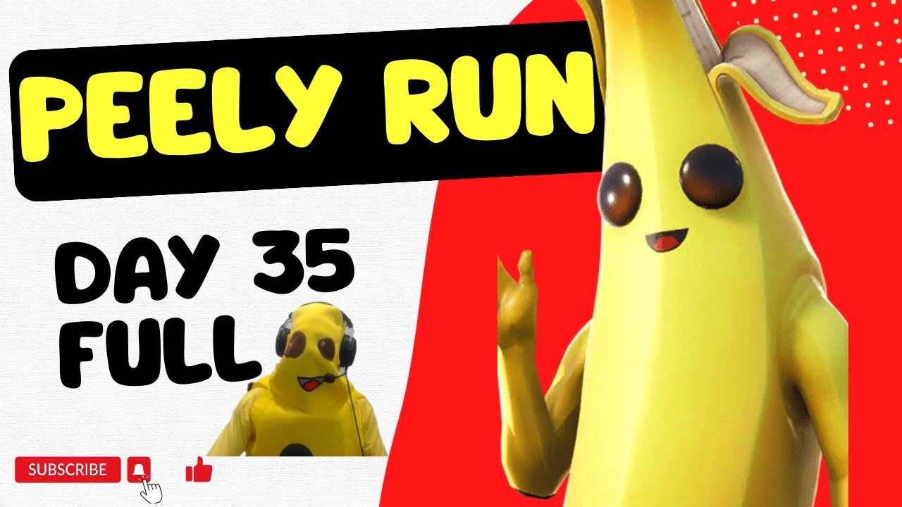PEELY SKIN run in Fortnite Day 35 - Full Banana Run in Peely Outfit and ...