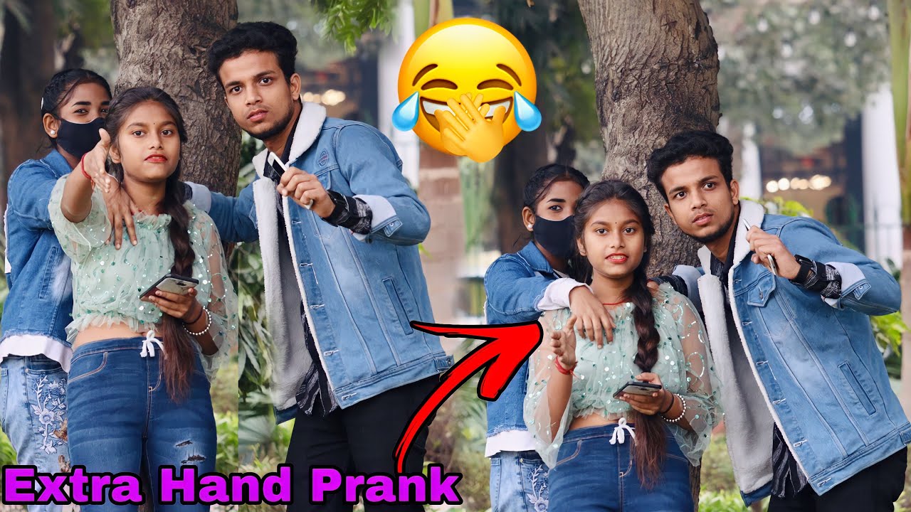 Extra Hand Prank 😂 On Cute Girl || Amazing Reaction 😍 || Extra Hand ...