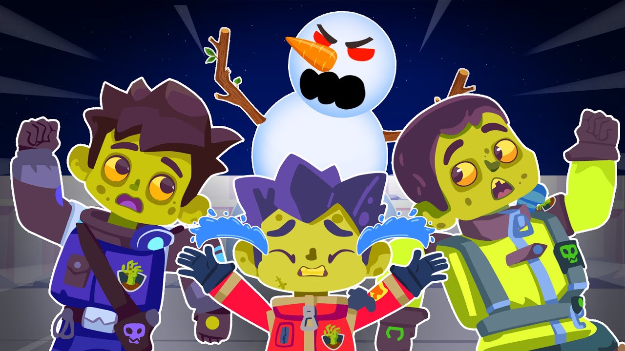 Zombie Rescue Team Builds a Snowman! ⛄ ️ | Funny Kids Songs & Winter ...