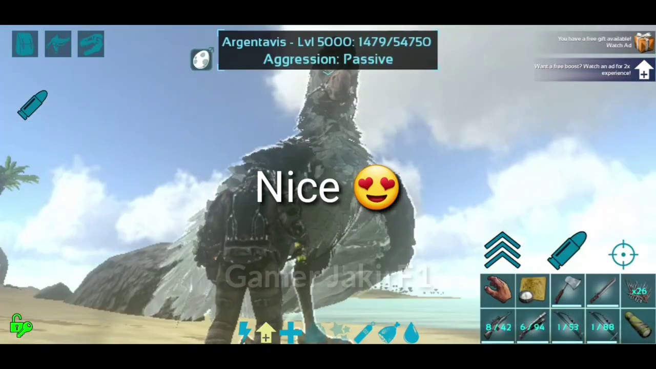 How To Tame Argentavis Ark Mobile | 5000 Level Argentavis Tame Solo Easy | Ark Survival Evolved ...