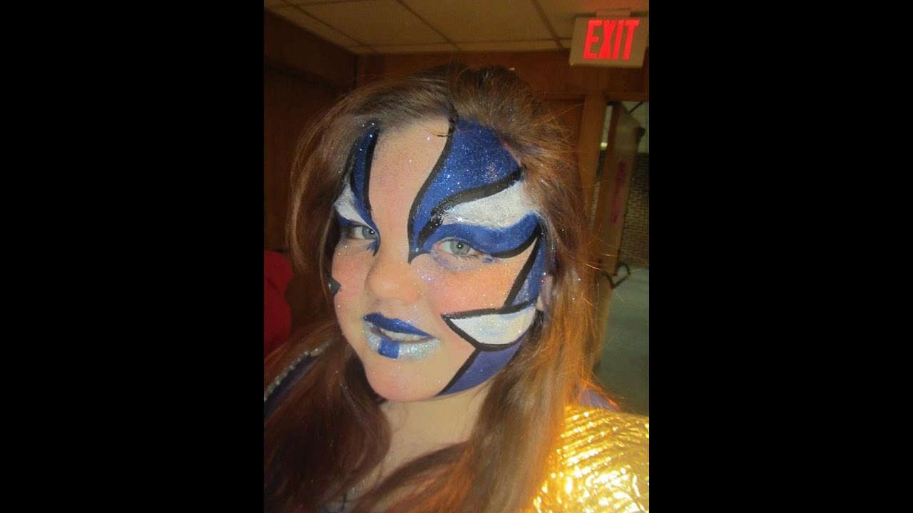 Elektra makeup Starlight Express Facepainting by Snowqueen - YouTube