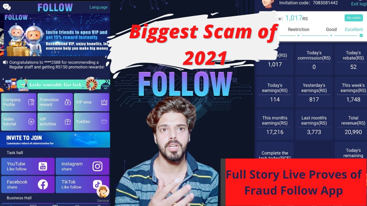 Fraud Follow App | Biggest Scam 2021 | Live Proves, Full Story - YouTube