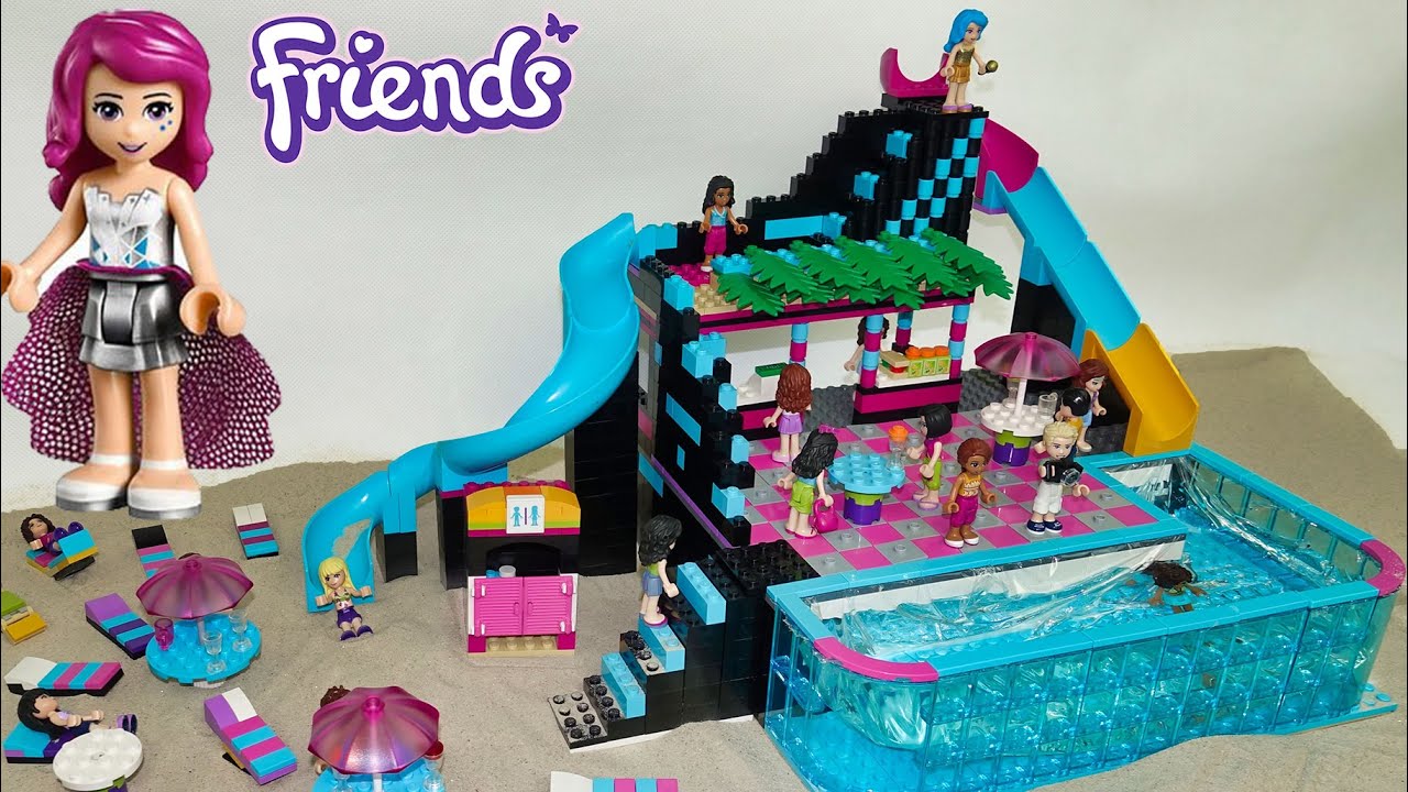 Lego Friends Pop Star Swimming Pool on the Beach - YouTube