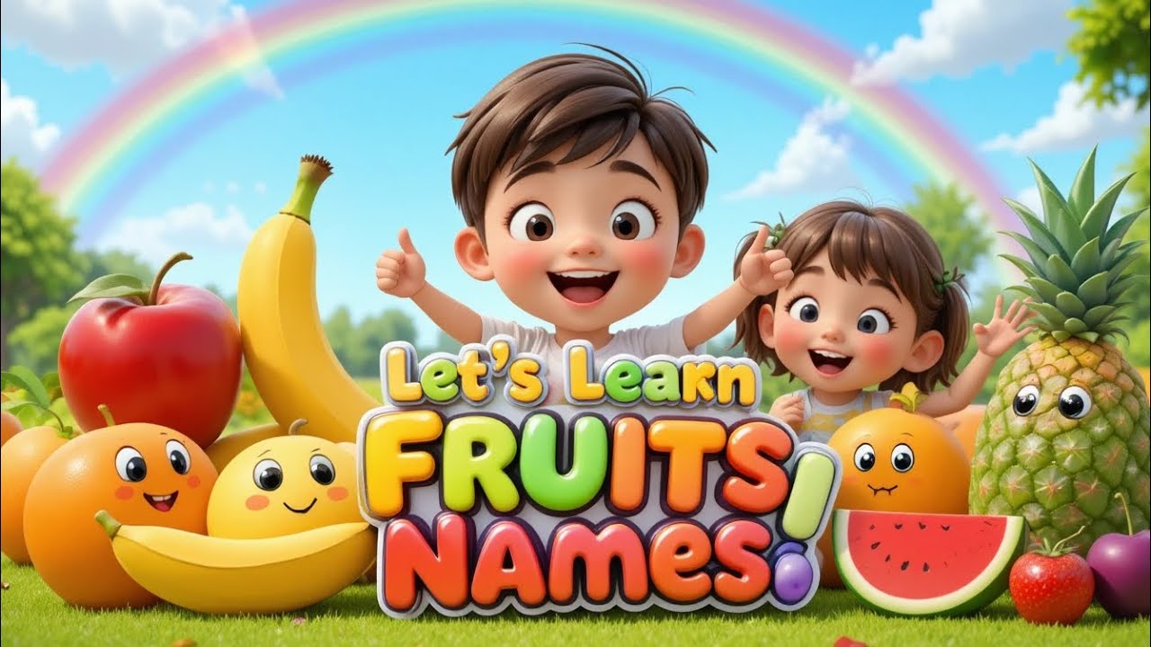 Let’s Learn Fruits Names 🍎🍌🍇🍉 | Fun Video for Kids | Learn with Smiling ...