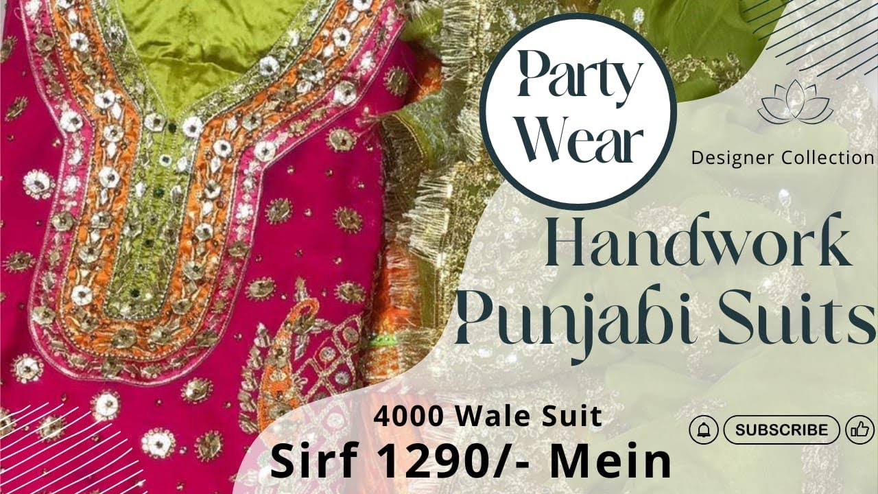 Hand work punjabi suits 4099 vale sirf 1290 onwards 🚛free shipping ...