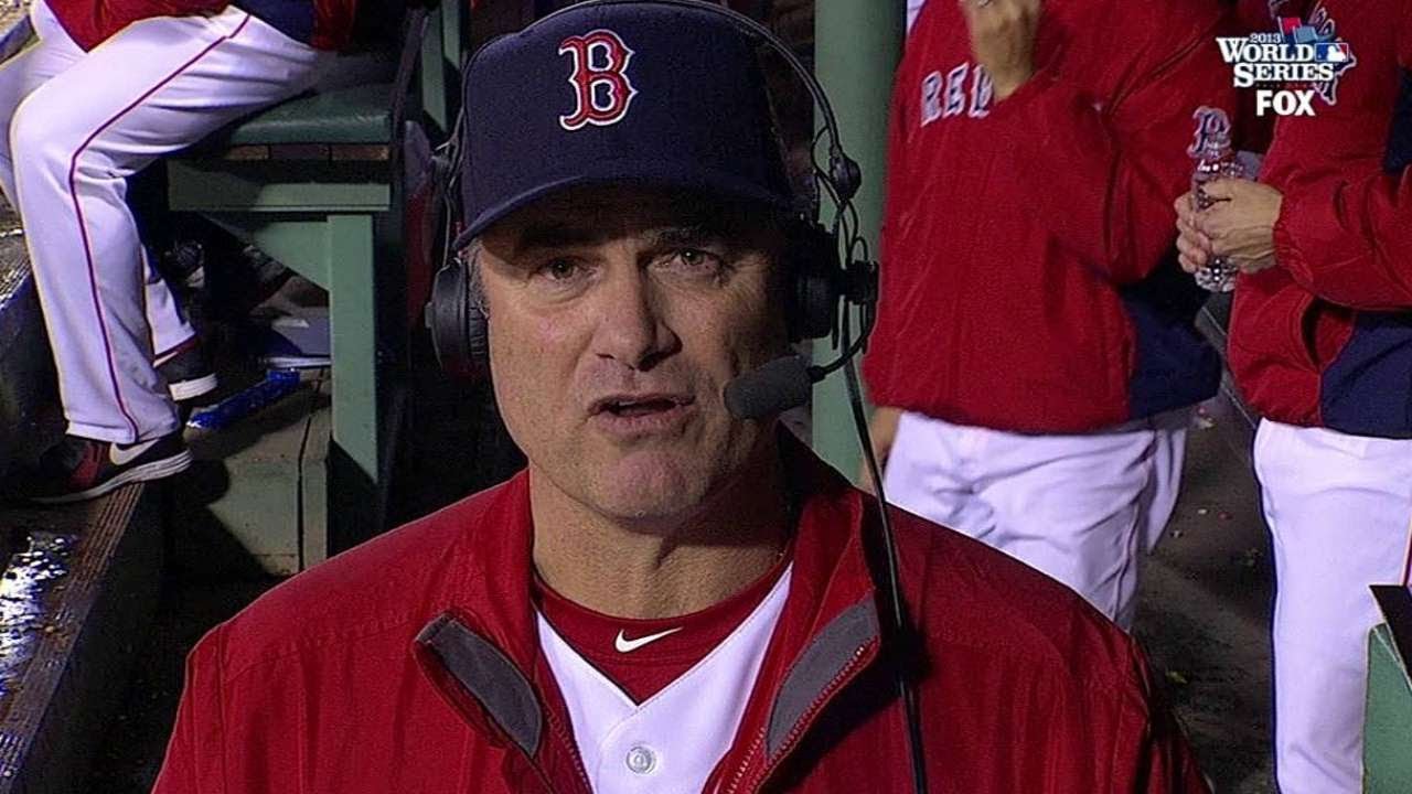 WS2013 Gm1: Farrell talks Lester, overturned call - YouTube