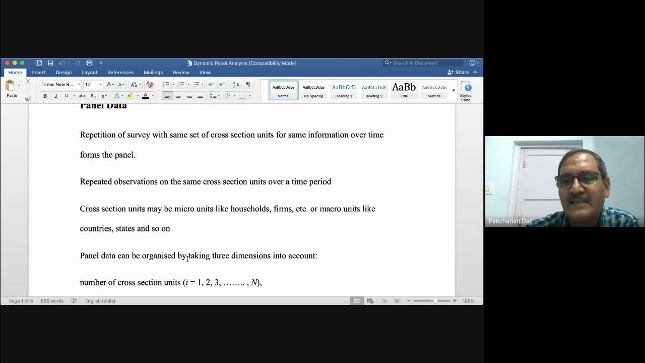 Panel Data Analysis with STATA By Prof. Panchanan Das - YouTube