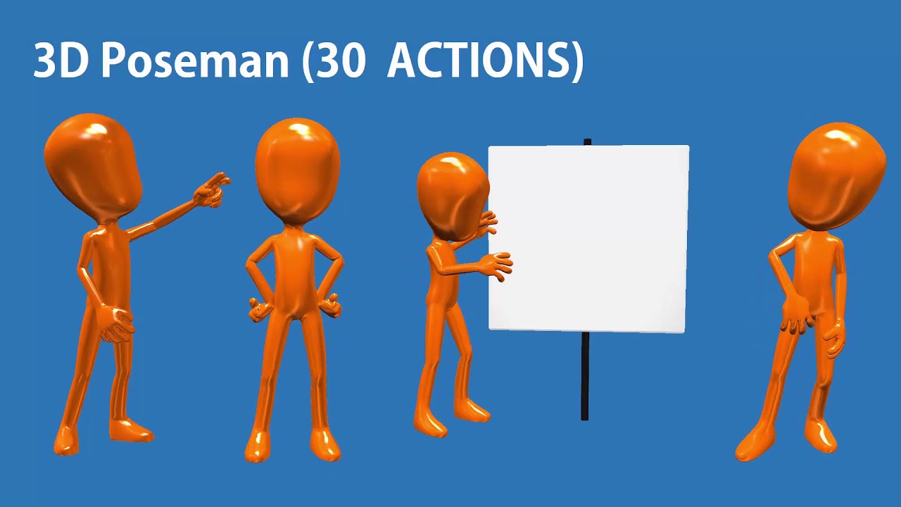 3D Poseman Characters Preview - YouTube