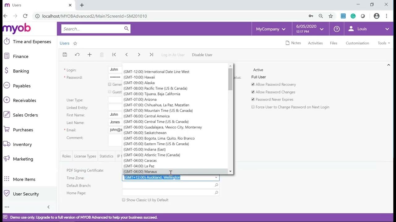 MYOB Acumatica - Introduction - Adding Managing Users - YouTube