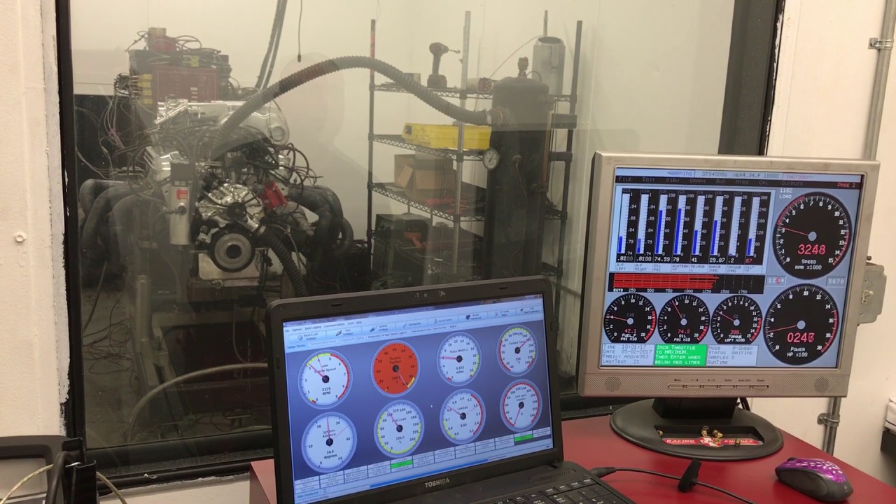 Chp Small Block Ford 363 Stroker on the engine dyno - YouTube