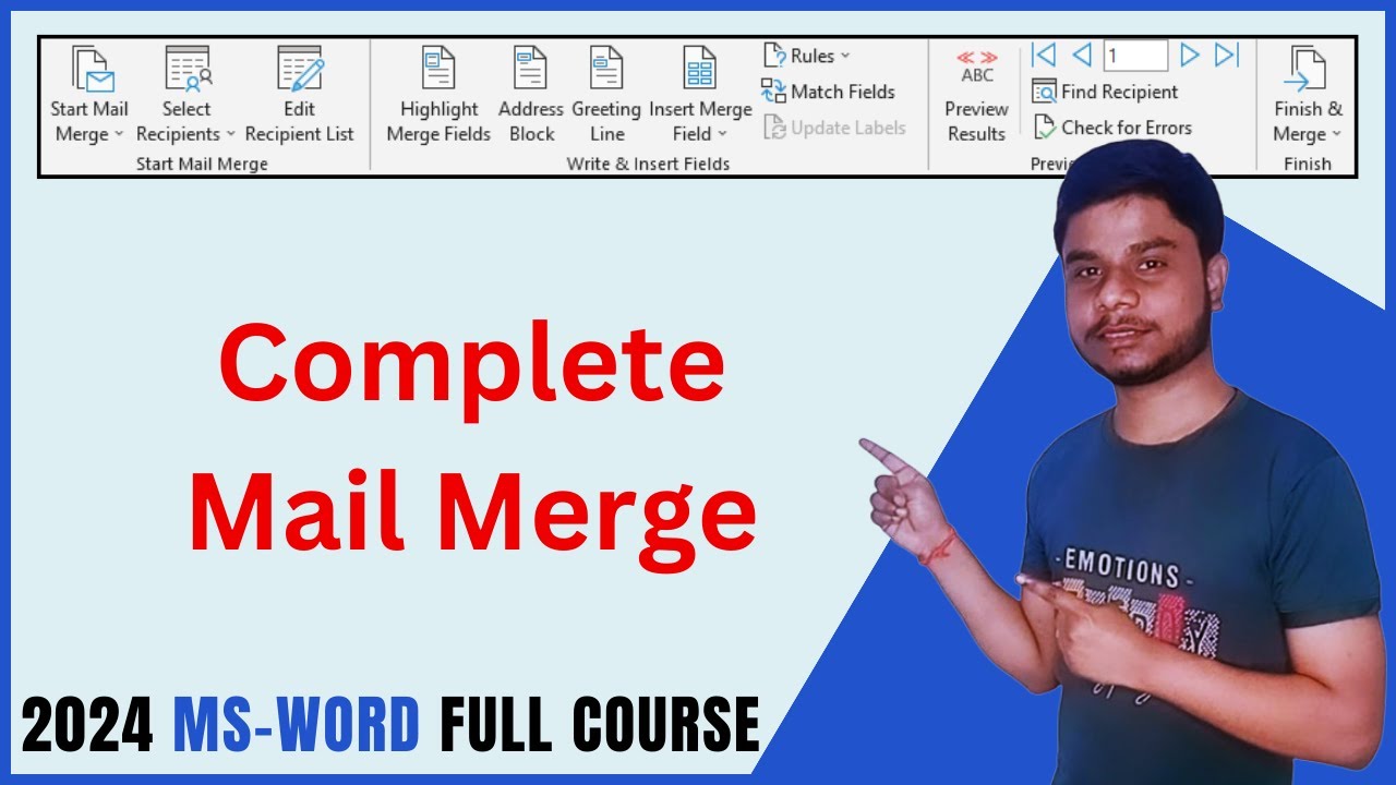 Complete Mail Merge In MS Word | MS Word full course in Hindi | MS Word ...