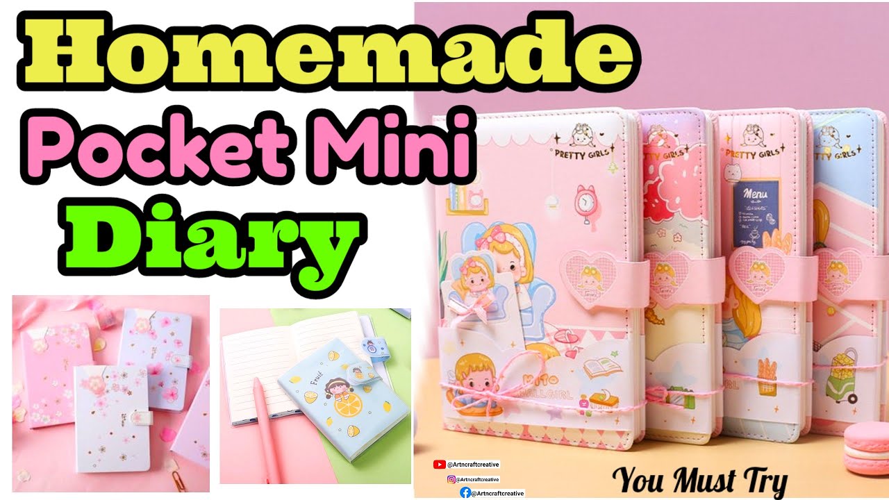 Homemade Pocket Mini Diary | DlY Mini Diary | Homemade to make small ...