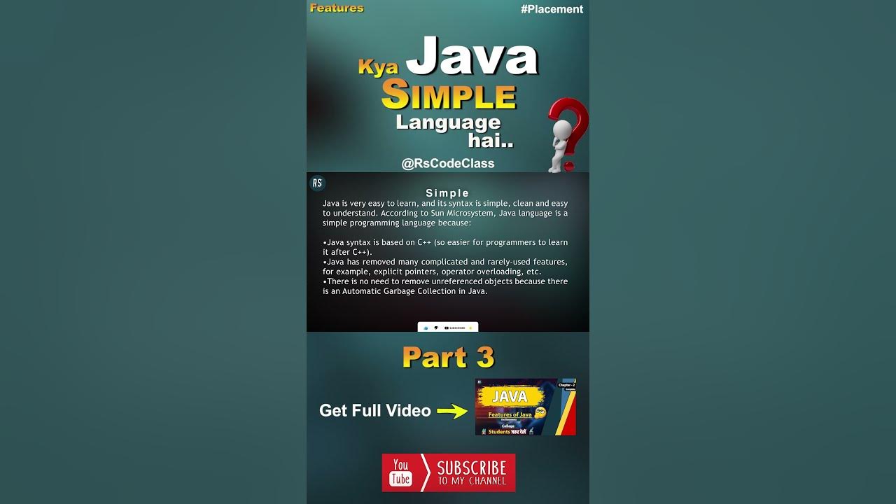 Kya Simple Hai Java Javatutorial Java Shortvideo Shorts Features