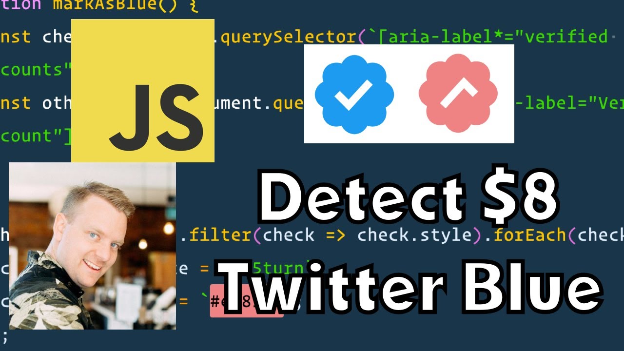 Detecting 8 Twitter Blue Checks With A Javascript Browser Extension