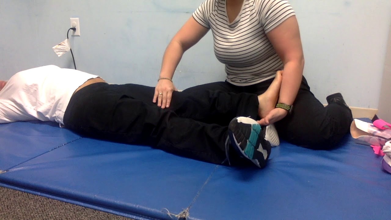 Supine Heel Cord Stretch - YouTube