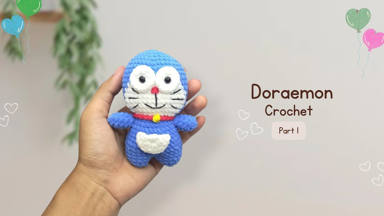 DIY Mini Doraemon Crochet Doll (1/2) | Step-by-Step Amigurumi - YouTube