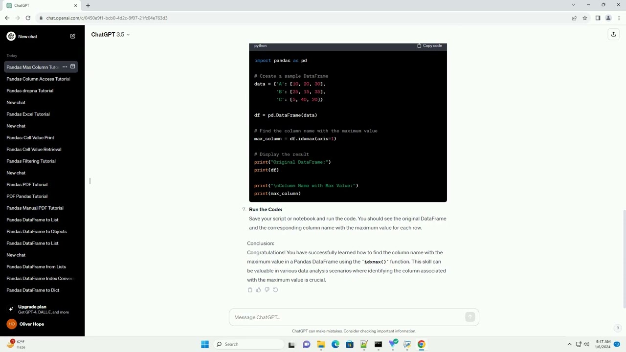 Pandas Get Column Name With Max Value YouTube Pandas Get Column Name With Max Value YouTube