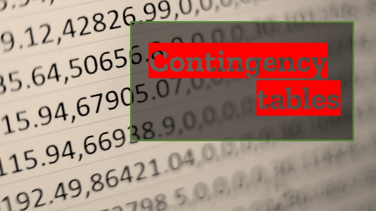 Contingency tables - Definition, Usage, Examples - YouTube