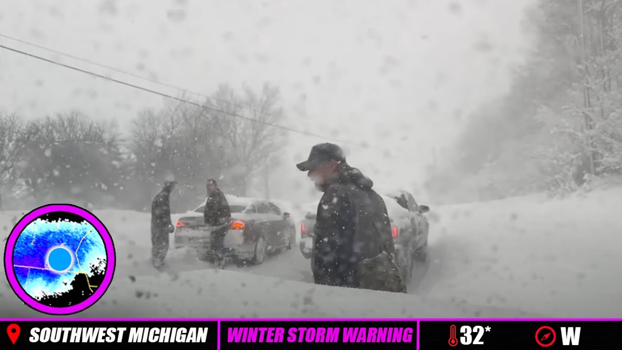 Live SW Michigan Winter Storm Warning - Lake Effect Snow Coverage - YouTube