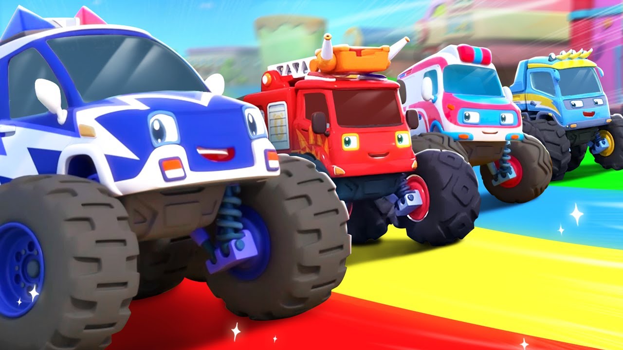 Super Monster Truck Rescue Team | Monster Cars | Kids Song | BabyBus ...