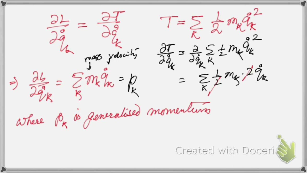 Generalised Momentum, cyclic co-ordinate and Conservation of ...