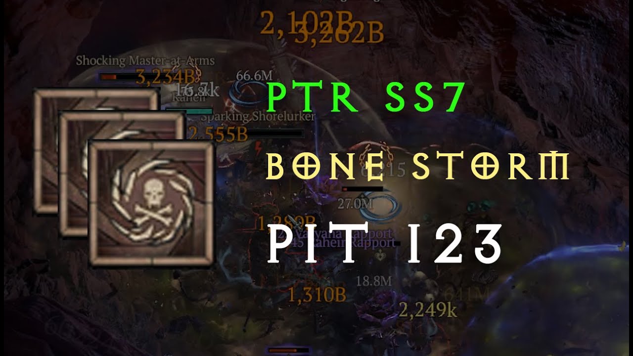 [Diablo 4] PTR SS7 - Necro Bone Storm Pit 123 - YouTube