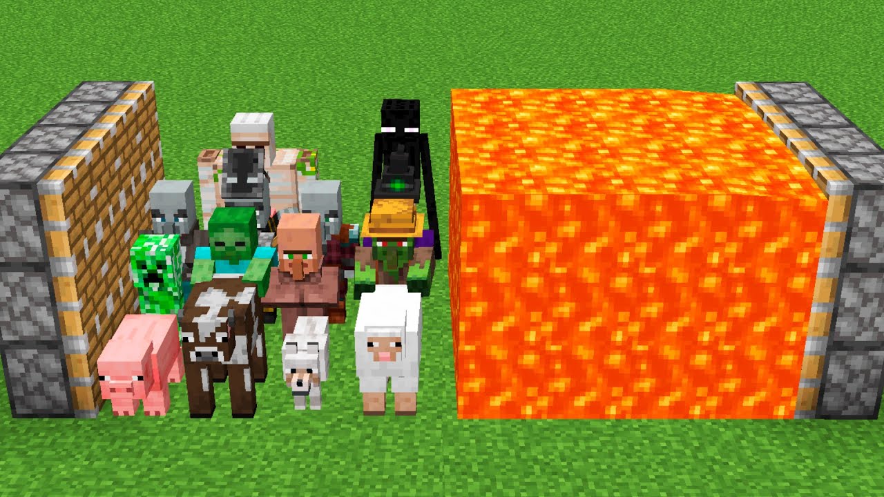 all minecraft mobs + lava = ??? - YouTube
