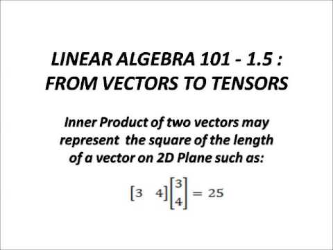 LINEAR ALGEBRA 101 - 1.5 : FROM VECTORS TO TENSORS - YouTube
