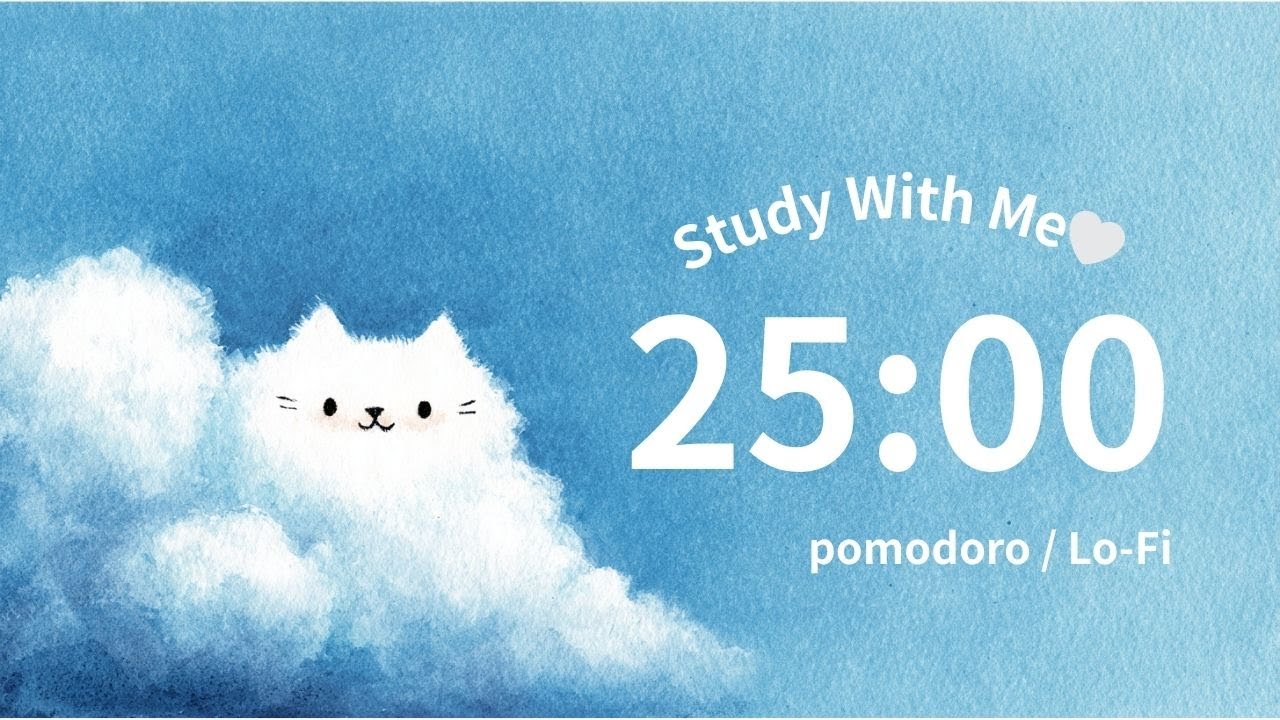 ☁️ 2 Hour Pomodoro Timer | Study With Me 25/5 | Calm Lo-fi Music - YouTube