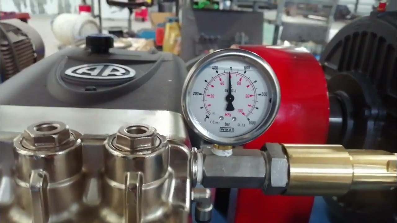 500bar electric high pressure water jet machine for Indonesia client - YouTube