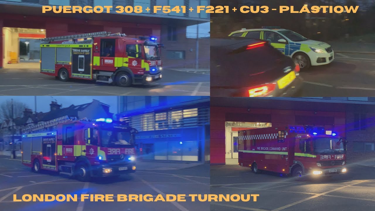 London Fire Brigade And Met Police - F451+F211+CU3 Turn Out And ...